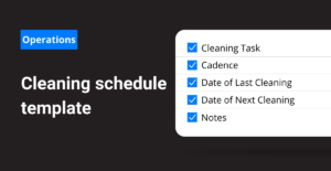Cleaning Schedule Template - Frontline Data Solutions