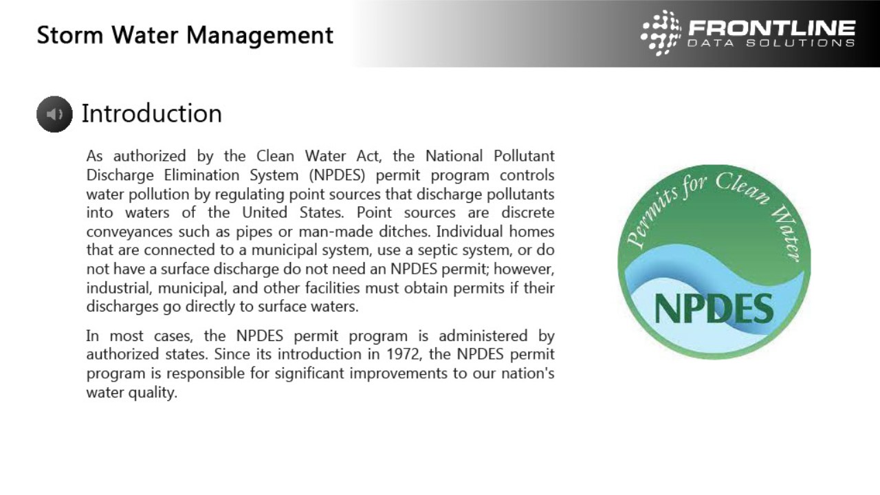 Storm Water Management Training Course | Frontline LMS