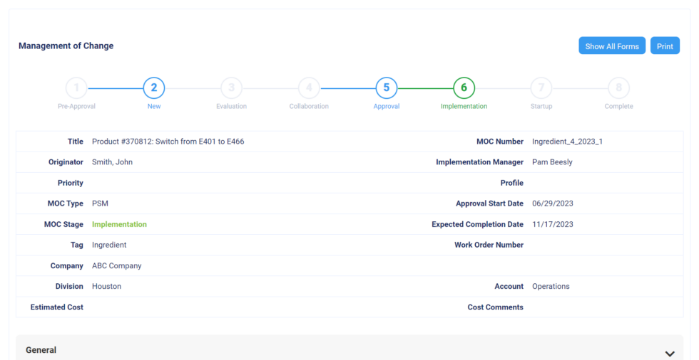 Coordinating and managing changes in the food industry