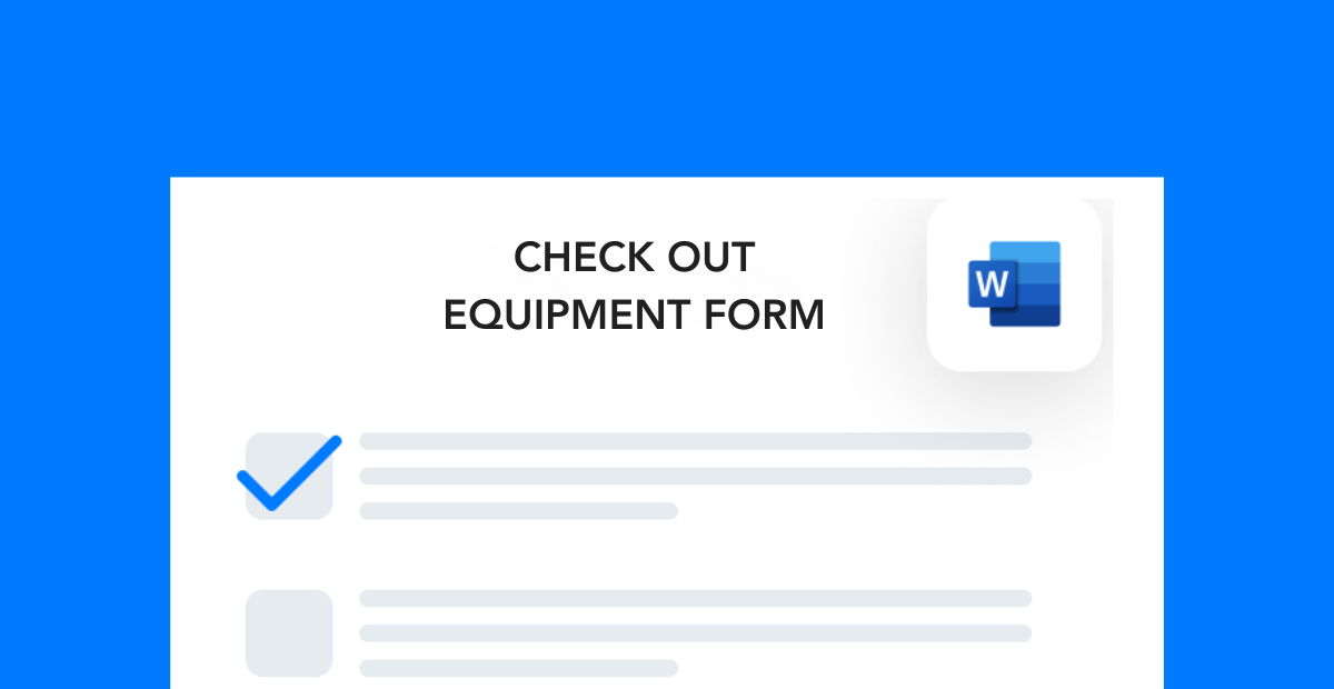 Check Out Equipment Form - Frontline Data Solutions