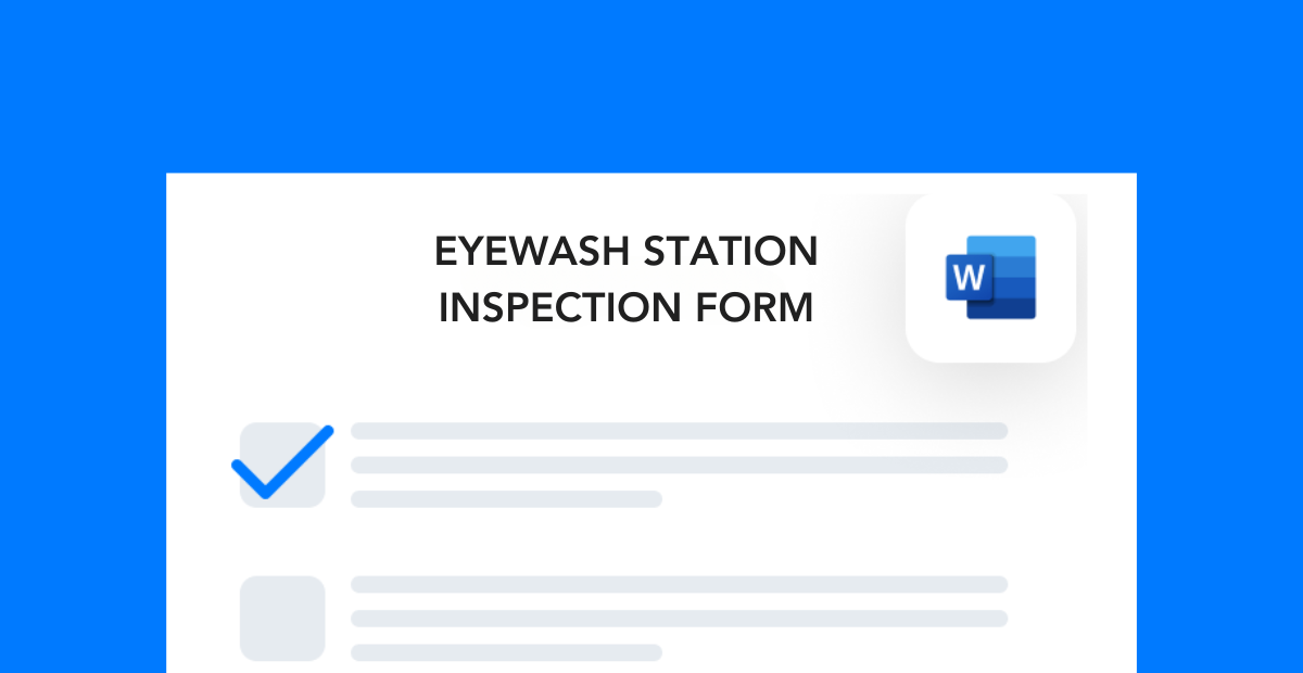 Eyewash Station Inspection Form - Frontline Data Solutions