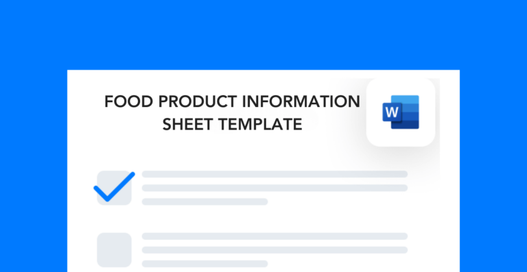 Food Product Information Sheet Template