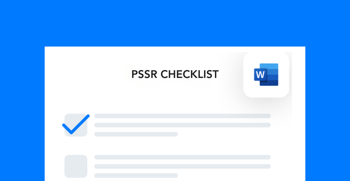 PSSR Checklist - Frontline Data Solutions