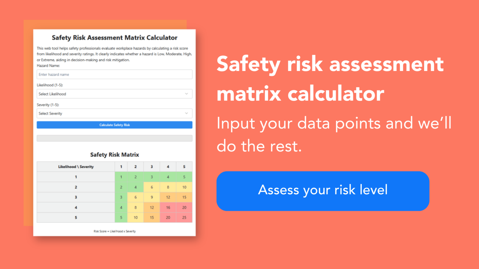 Safety Risk Assessment Matrix Calculator