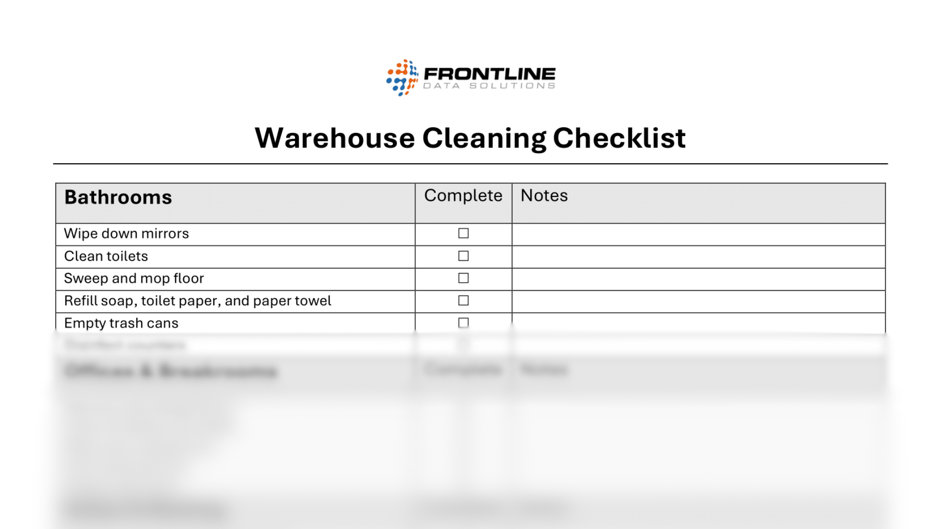 Office Cleaning Schedule Template